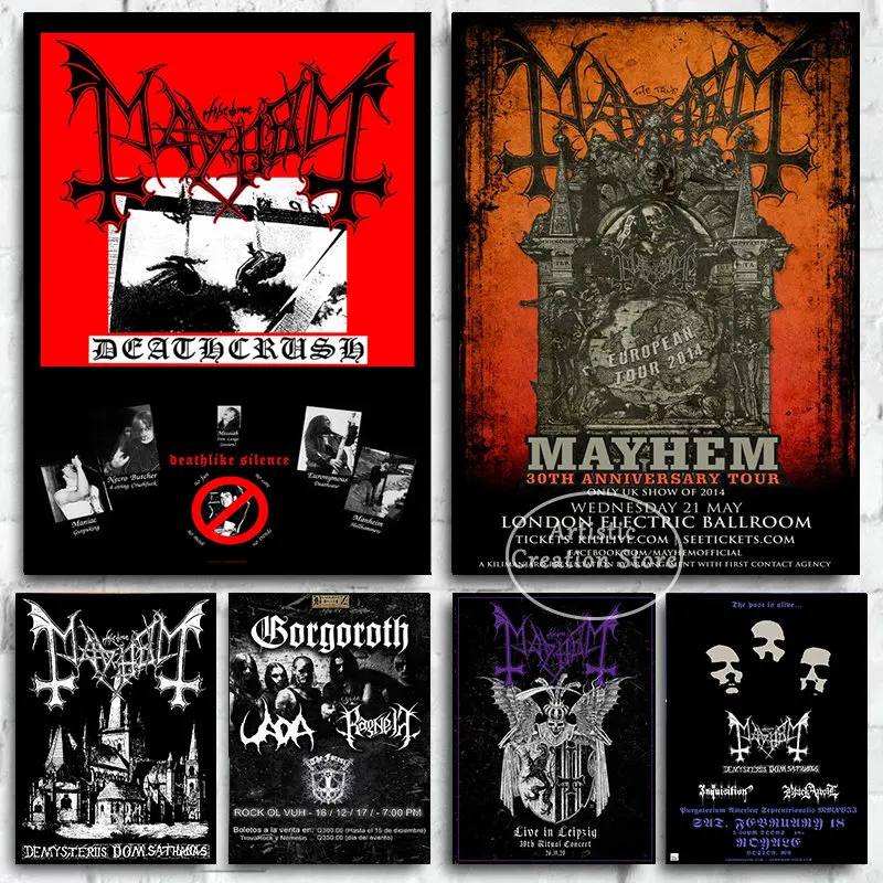 Mayhem-Posters-Scandinavian-Metal-Music-Band-Print-Canvas-Painting-Wall ...