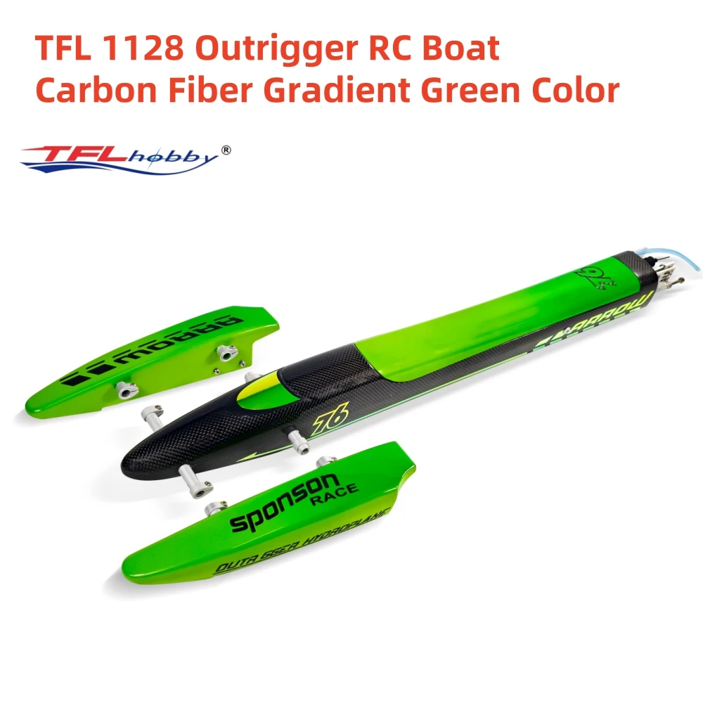 TFL 1128 Carbon Fiber Green/ Fiberglass Blue Arrow Outrigger Brushless ...