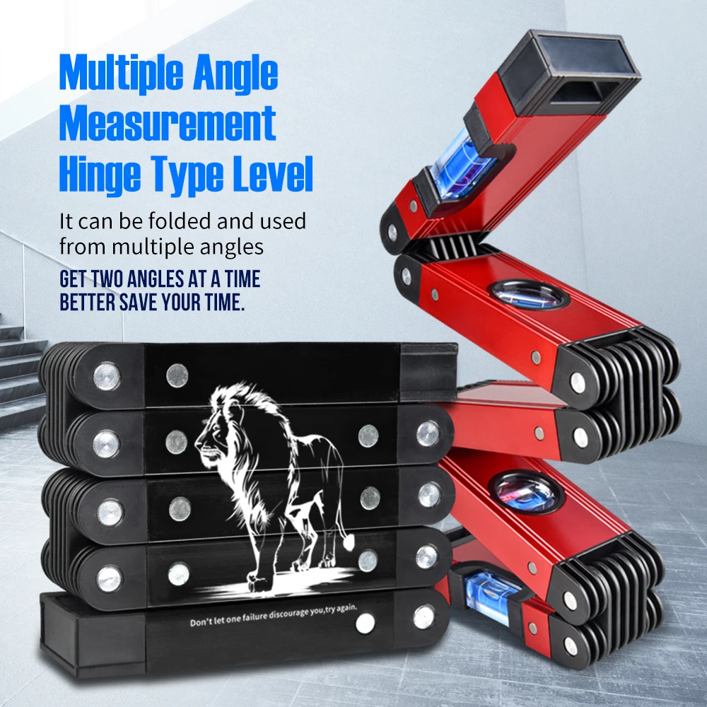 Magnetic-Level-Tool-Foldable-Level-Ruler-Precise-Protractor-Bubble-Gas ...