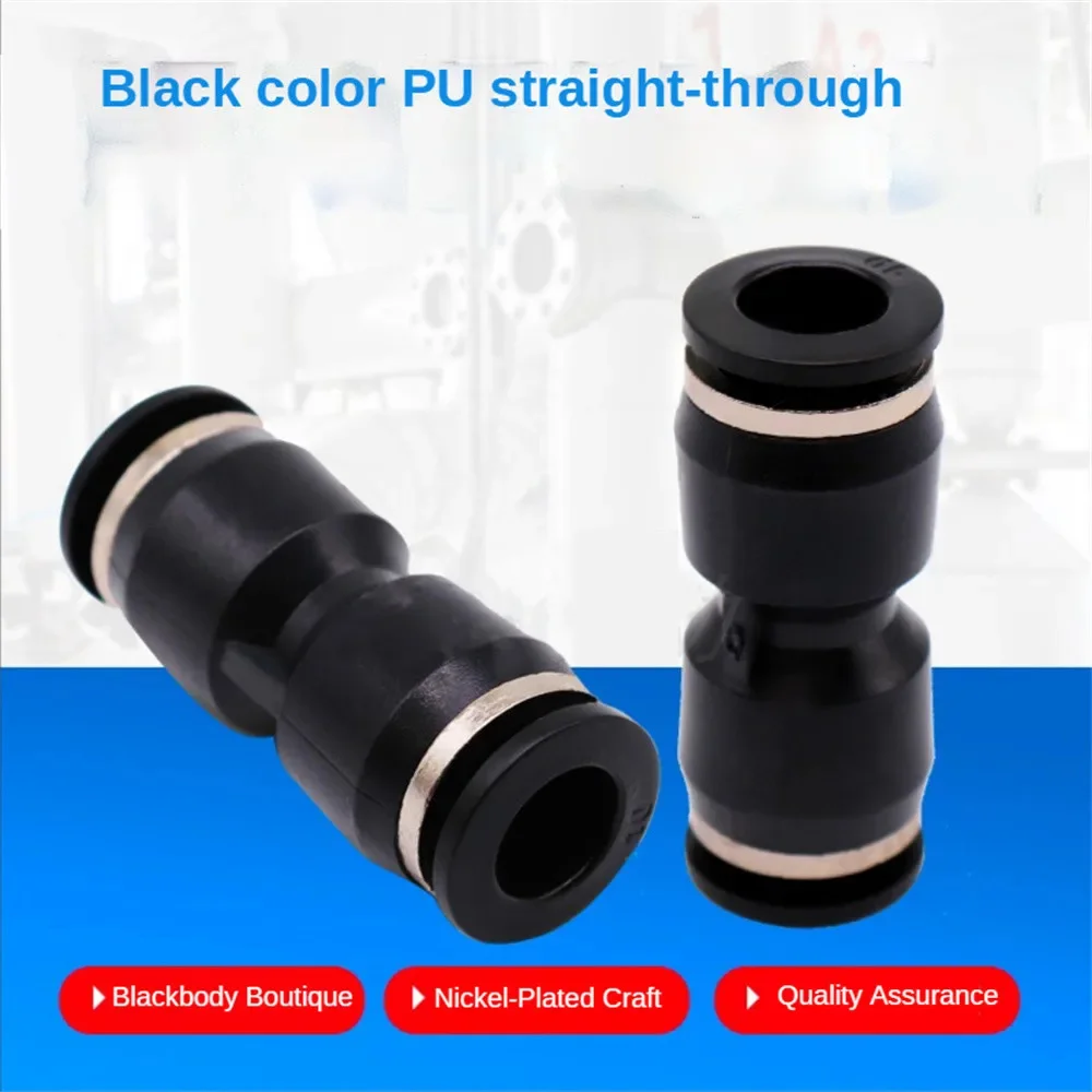 Fine-black-pneumatic-tube-Quick-insert-straight-insert-PU4-PU6-PU8-PU10 ...
