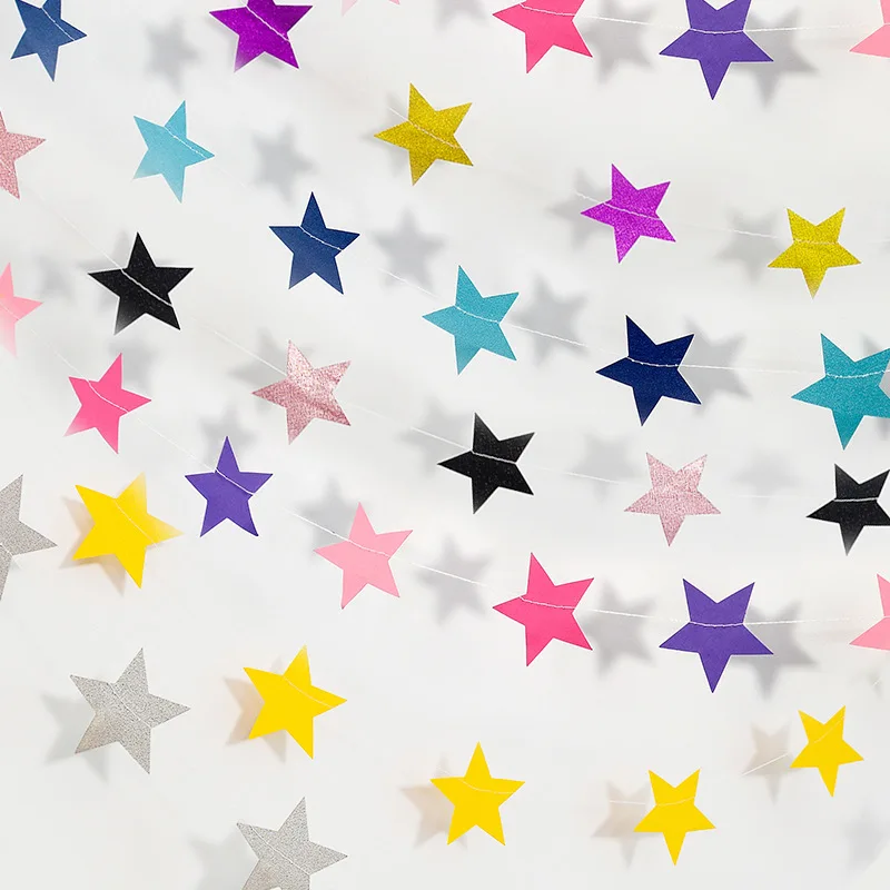Stamping-Pentagram-Paper-Garland-Star-Flag-Hanging-Strip-Wedding ...