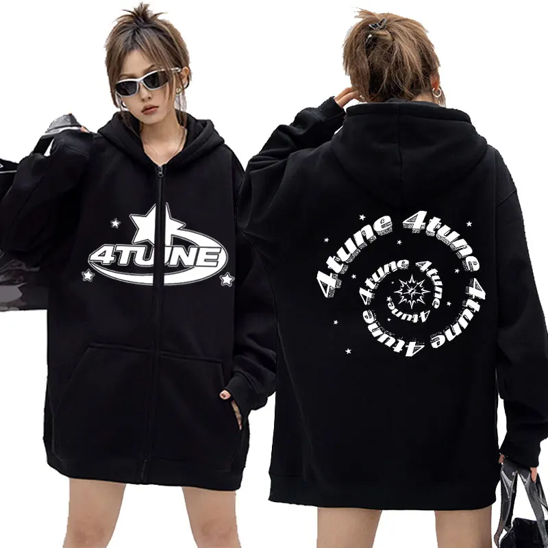 American-Street-4tune-Print-Zipper-Hoodie-Men-Women-Long-Sleeve ...