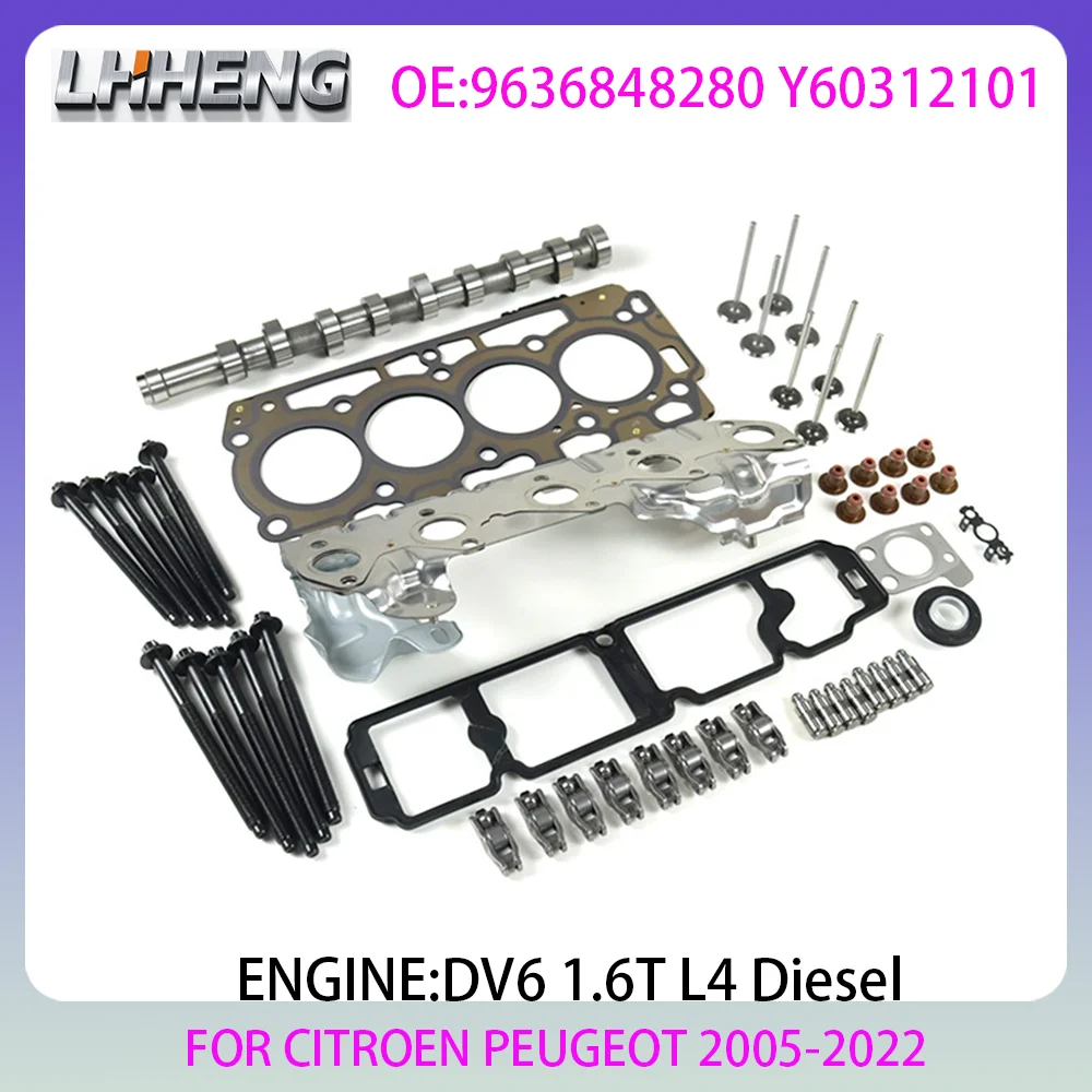 DV6 Engine camshaft and cylinder head gasket assembly For CITROEN C4 C5 ...