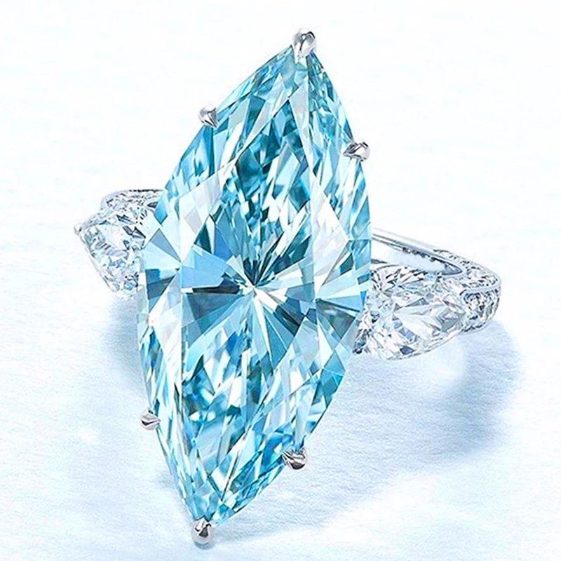Blue Stone Ring Women Jewelry | Marquise Blue Stone Ring | Blue Ring 3 ...