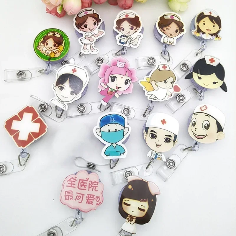 Cartoon Retractable Badge Reel for Medical Workers Doctor Nurse Work ...