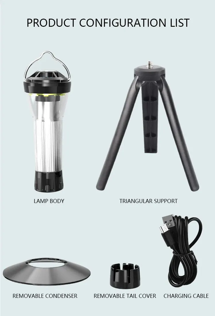 9 in 1 Multi-function Camping Lantern Portable Outdoor Waterproof ...