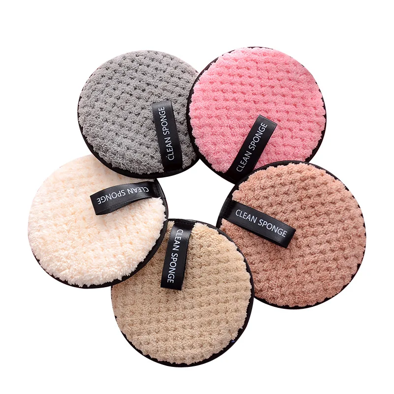 Reusable Circular Cleansing Puff Makeup Remover Dry and Wet Powder Puff ...