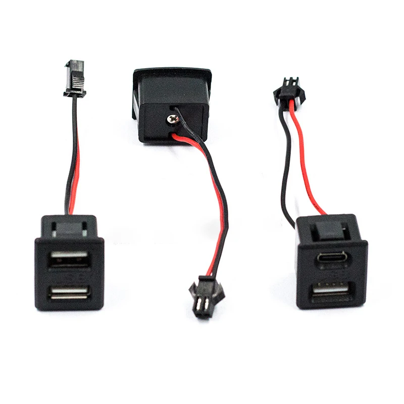 1pc Double-Layer USB Female Base Type-C Charging Socket Power Socket ...