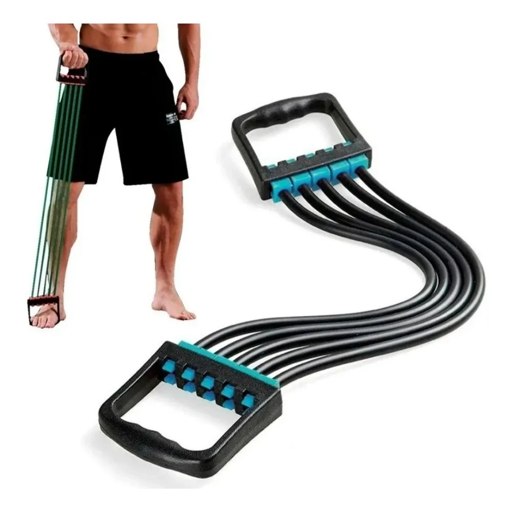 Extensor Regulável Ajustável Elástico Exercícios Academia Musculação ...