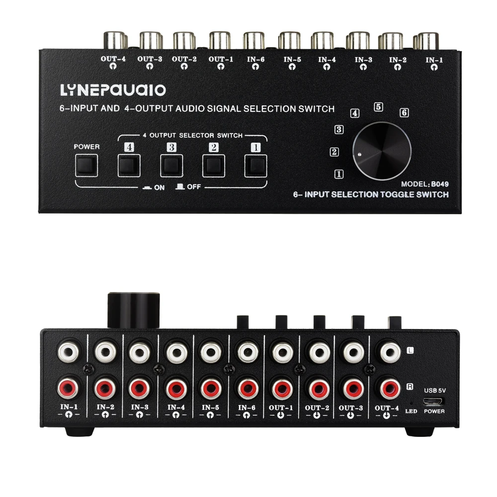 6 In 4 Out Audio Signal Selection Switcher Audio Switcher Output Switching Control Can Output