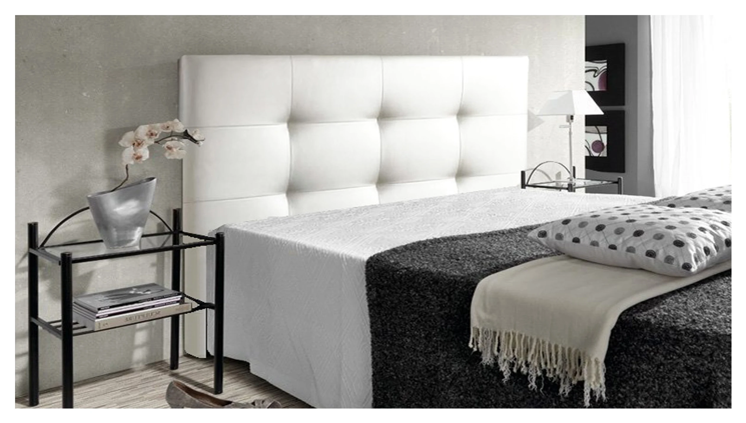 ONEK-DECCO Cabecero cama tapizado en Polipiel Mod.TENNESSEE para caberos cama niño, juvenil y ...