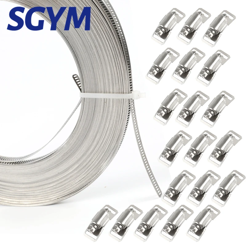 DIY Hose Clamp Kit 304 Stainless Steel Worm Gear Hose Clamps Large for ...