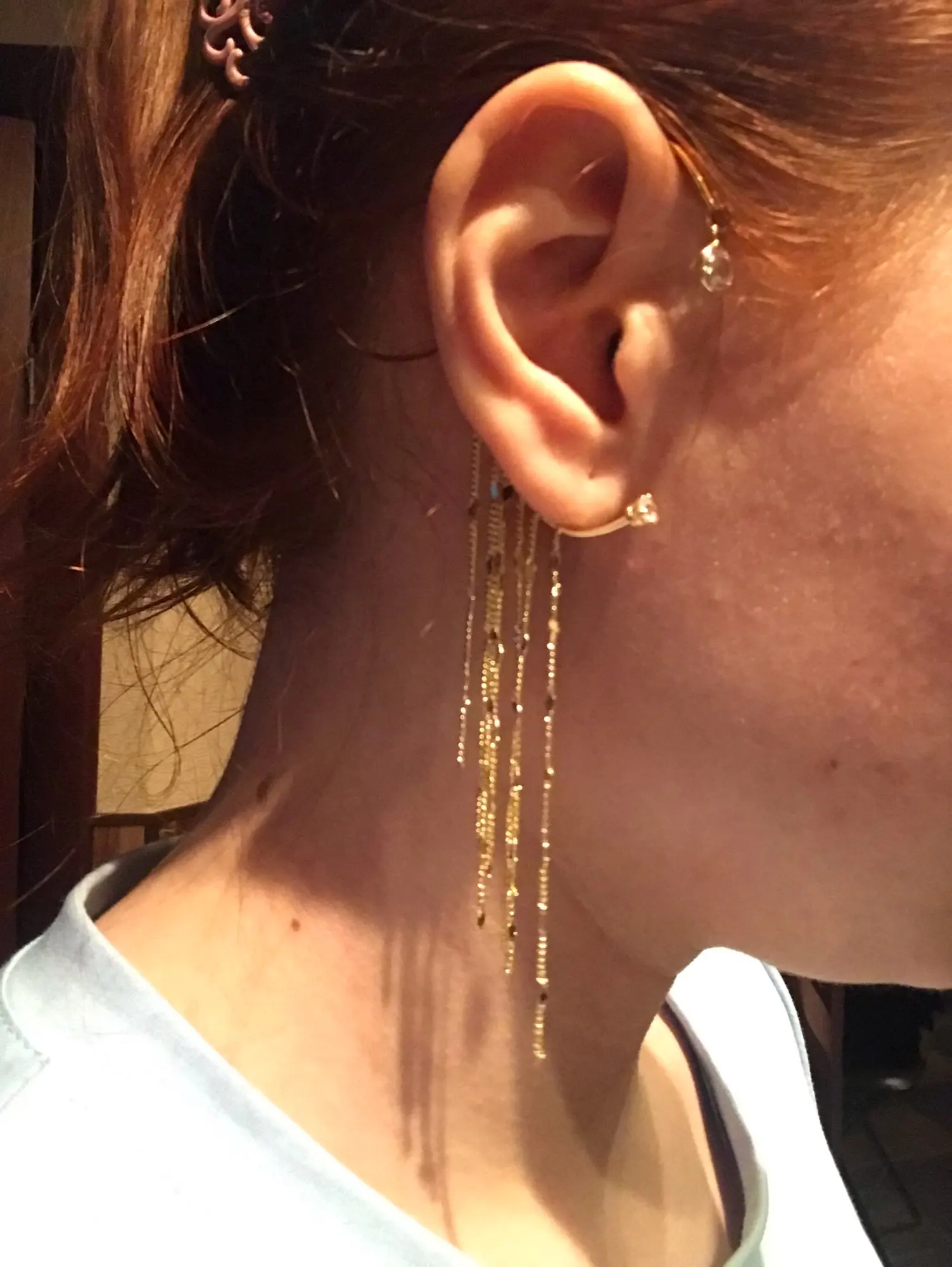 Pearls Tassel Ear Cuff | Dagiba Jewelry