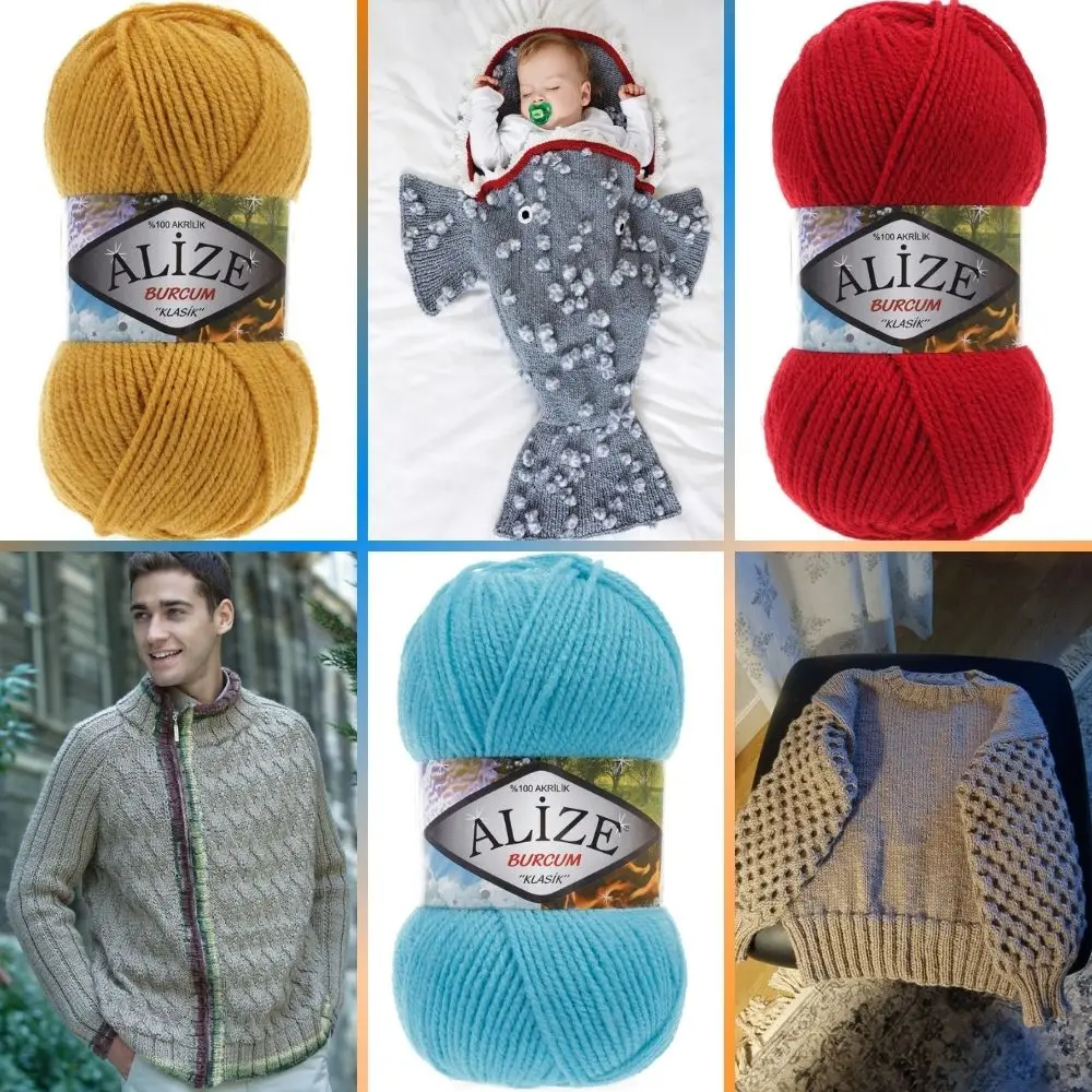 Macrame Sewing & Fiber ALIZE BURCUM KLASIK knitt crochet yarn acrilic ...