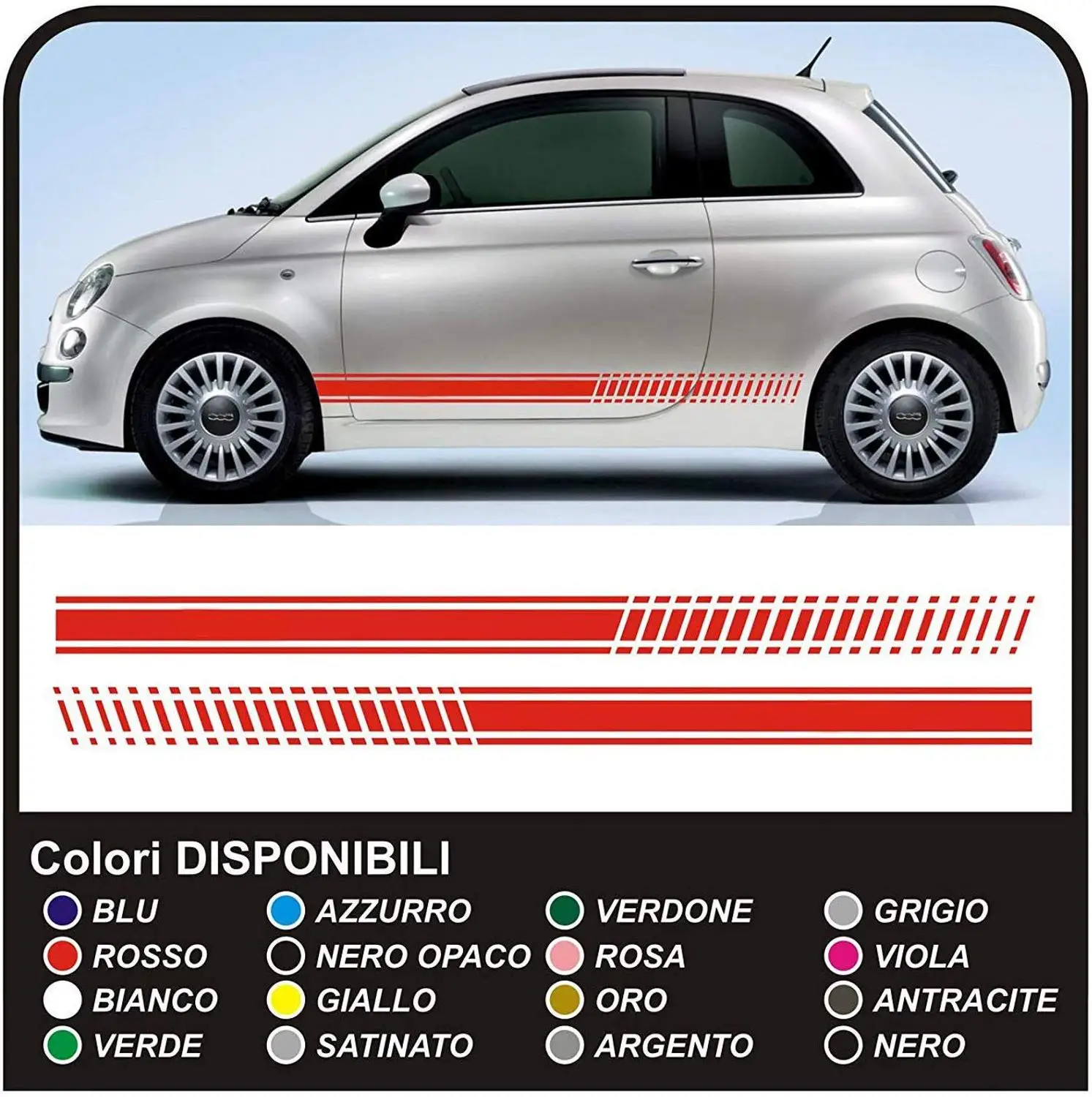 Stickers for 500 decals stickers KIT side bands|Car Stickers| - AliExpress