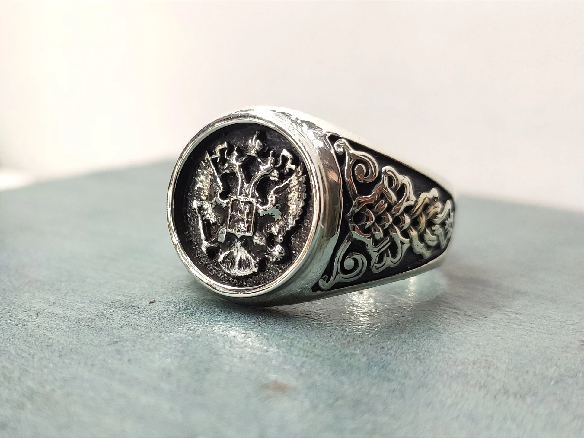 Ring-with-coat-of-arms-of-Russia-Silver-925-ring-with-double-headed ...