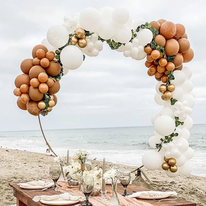 Cocoa Balloons Garland Wedding Decorations White Caramel Style Balloon ...