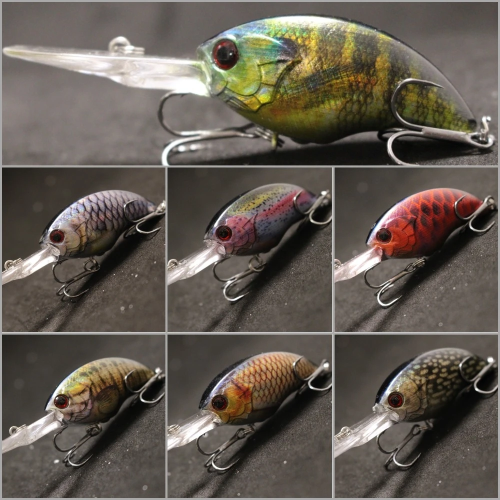 wLure Fishing Lures 11g 8.5cm Deep Water Wobbler Real Skin Painting ...