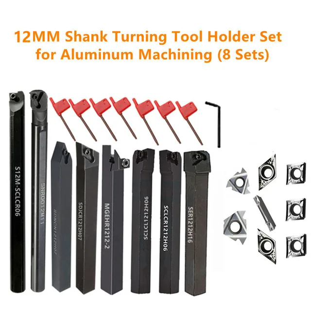 CORIT 8Sets of 12MM CNC Lathe Turning Tool Holder Boring Bar with ...