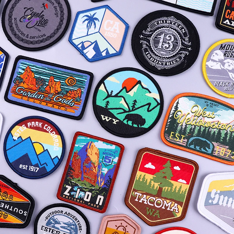 Outdoor-Adventure-Patches-For-Clothing-Mountain-Nature-Travel-patches-On-Clothes-Round-Stickers ...