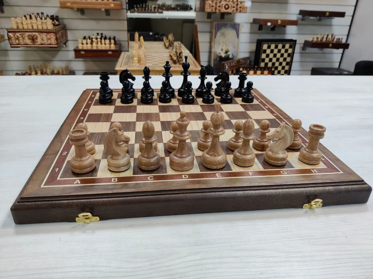 Chess-gift-made-of-nut-ash-and-beech-board-50-by-50-cm-figures-with ...