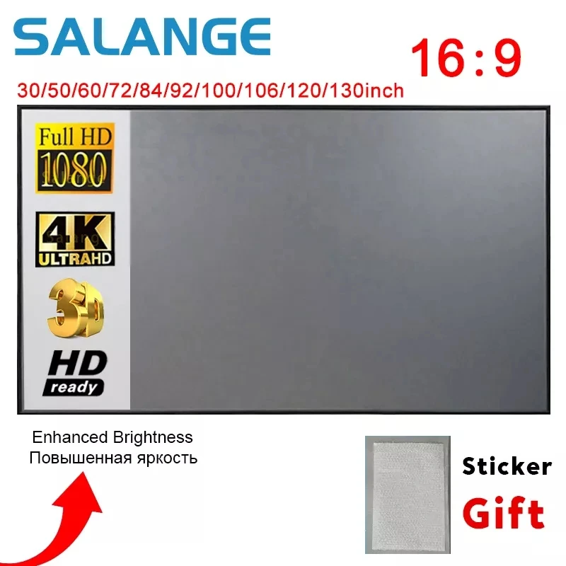 Salange Projector Screen,60 100 120 Inch Reflective Fabric Cloth ...