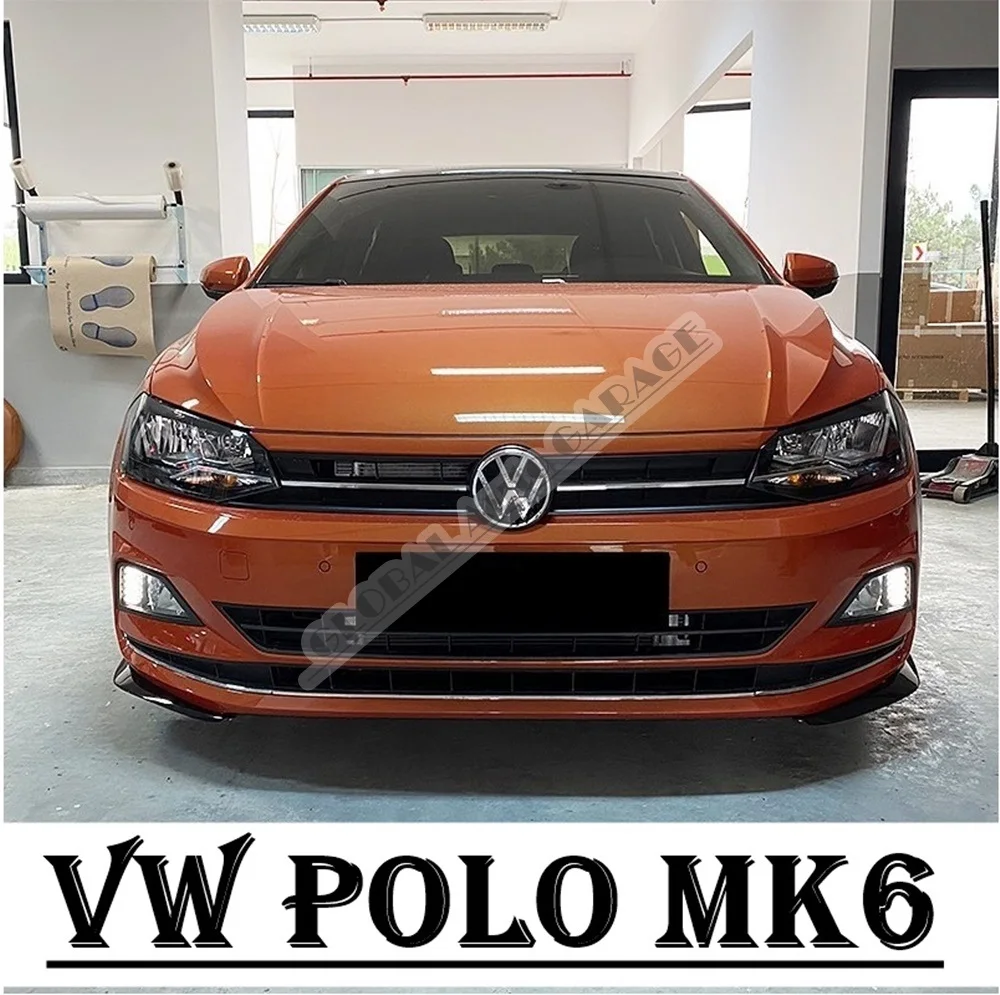 For VOLKSWAGEN POLO Front Bumper Attachment Lip 2009 2021 Piano Glossy ...
