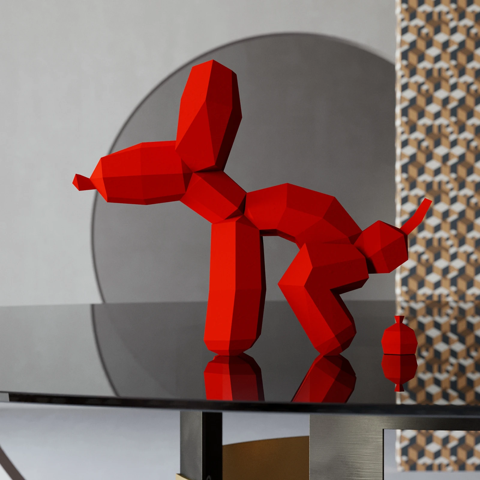 Balloon-Dog-Papercraft-kit-DIY-kit-Home-decor-Art-work-DIY-craft-kit ...