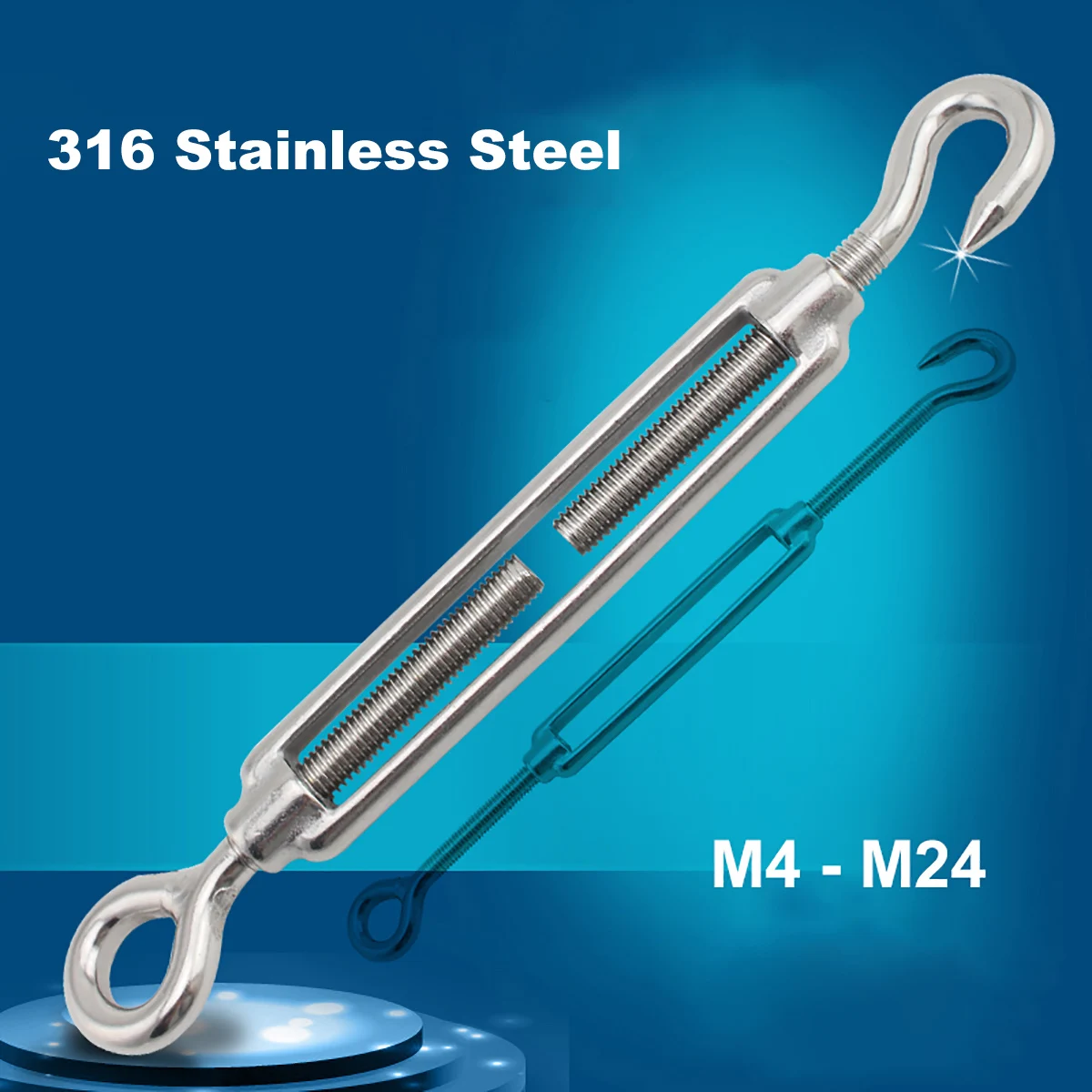 1pcs M4 M5 M6 M8 M10 M12 M14 A4 316 Stainless Steel Hook & Eye ...
