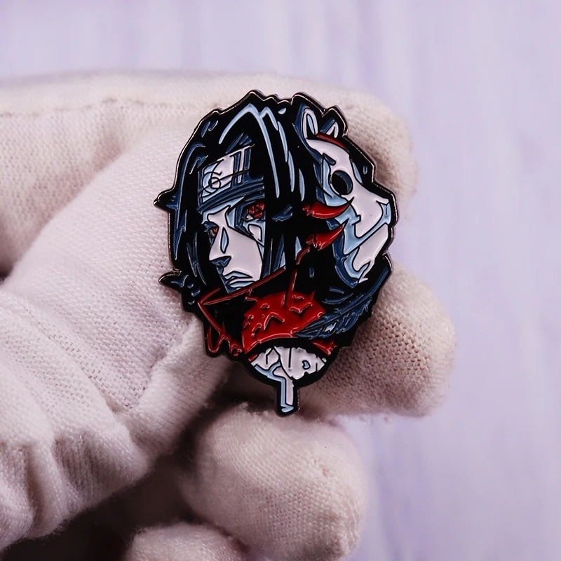 Itachi Uchiha Enamel Pin Brooch Narutos With Fox Mask Badge Anime Fans ...