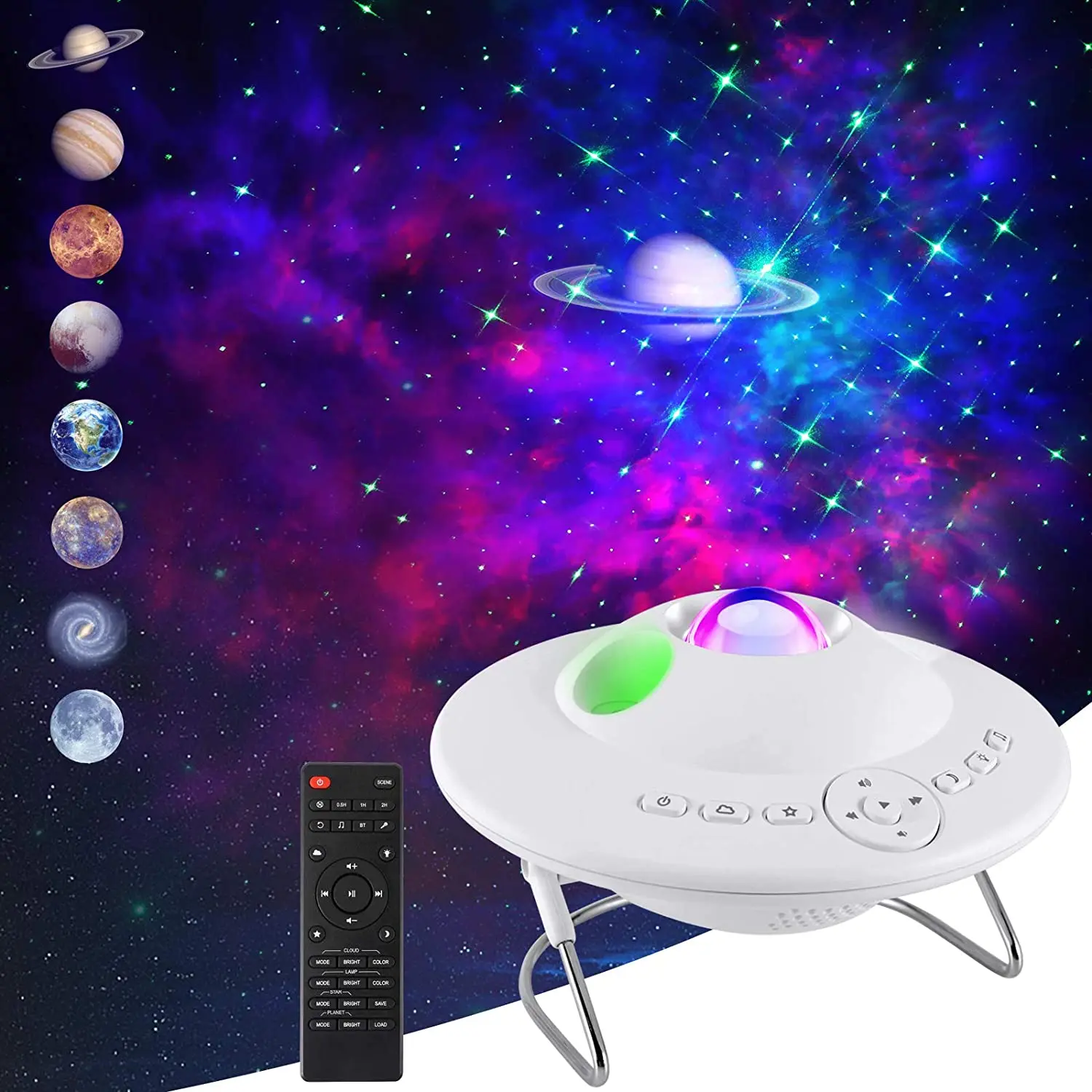 Galaxy Projector Ufo Shape 8 Planetary Led Star Projector Decoration ...