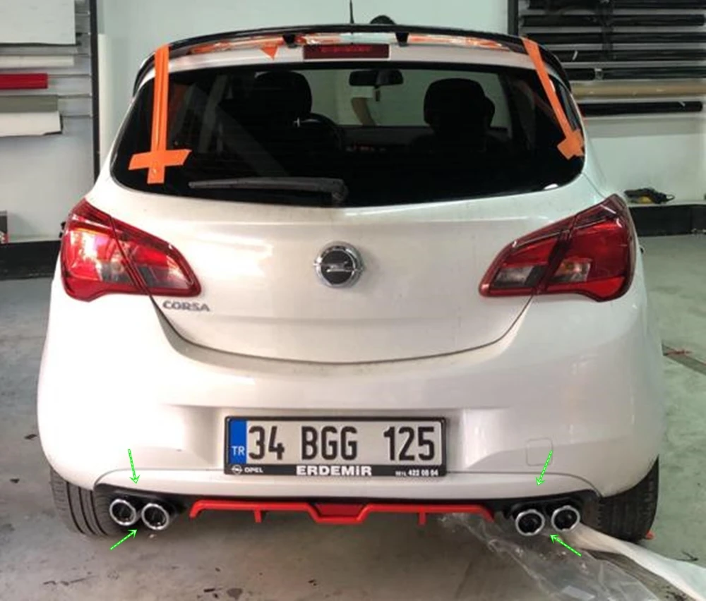 For-Opel-Corsa-E-Diffuser-Rear-Bumper-Extension-Attachment-Car-Styling ...