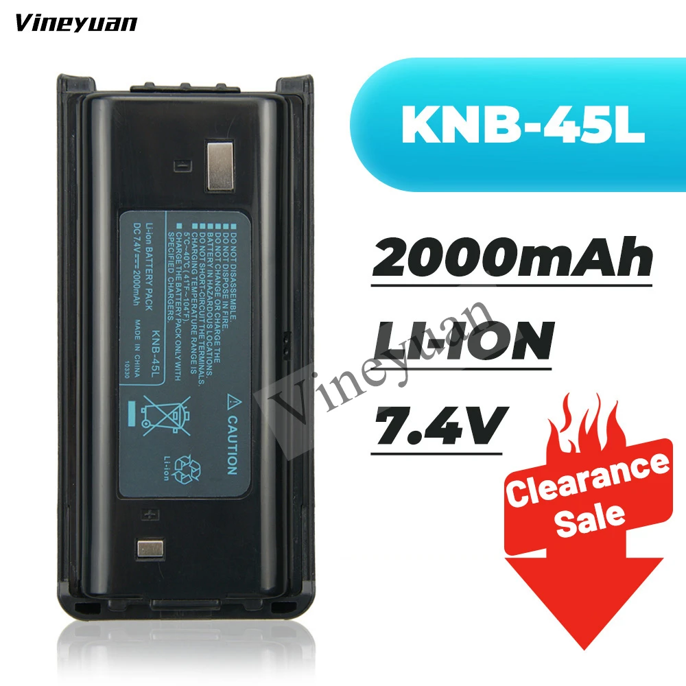 KNB 45L 2000mAh Li Ion Battery for Kenwood NX 340 TK 2200 TK 2207 TK ...