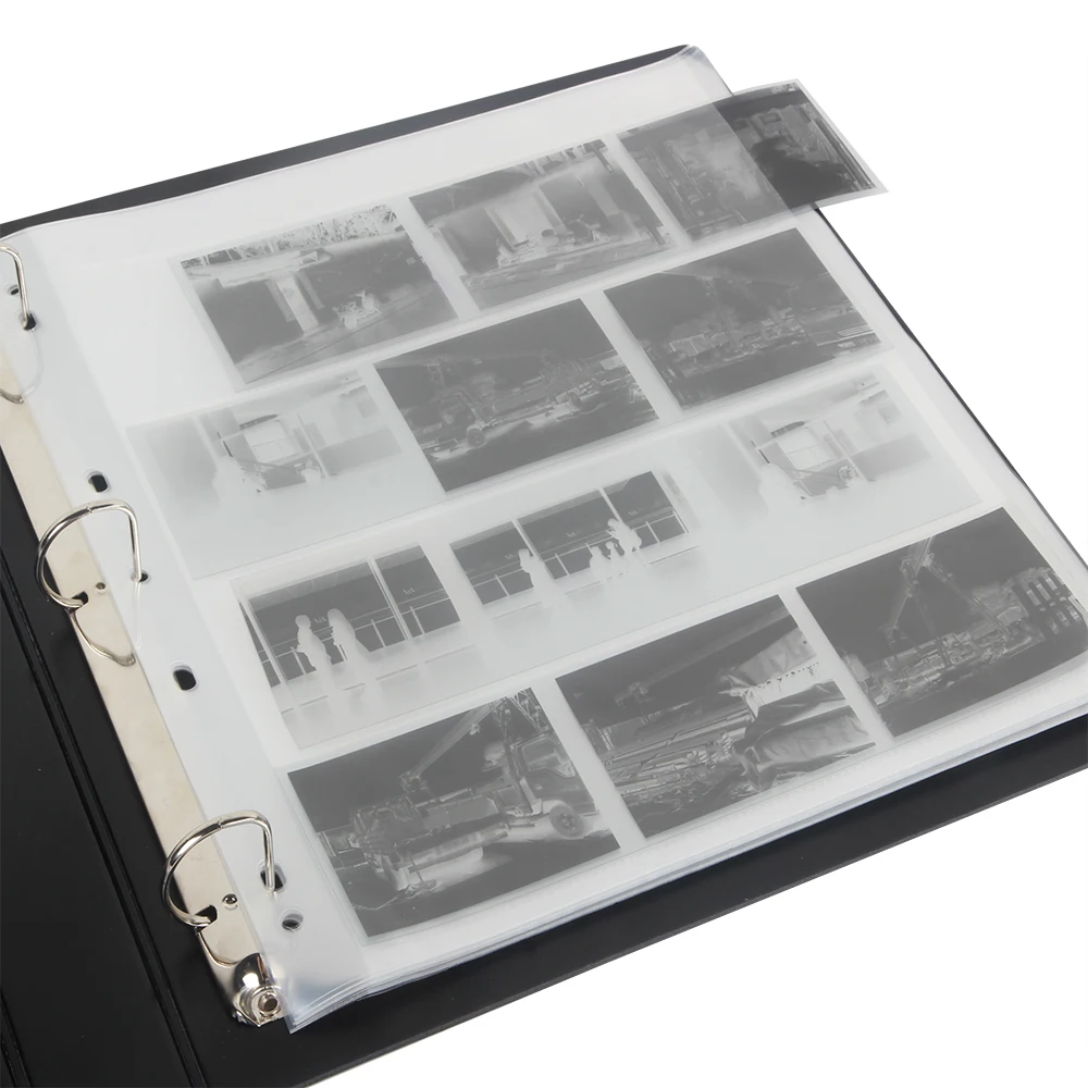 20 PCS 120 Ring Binder Arsip File Film Penyimpanan Halaman Lembar B & W ...