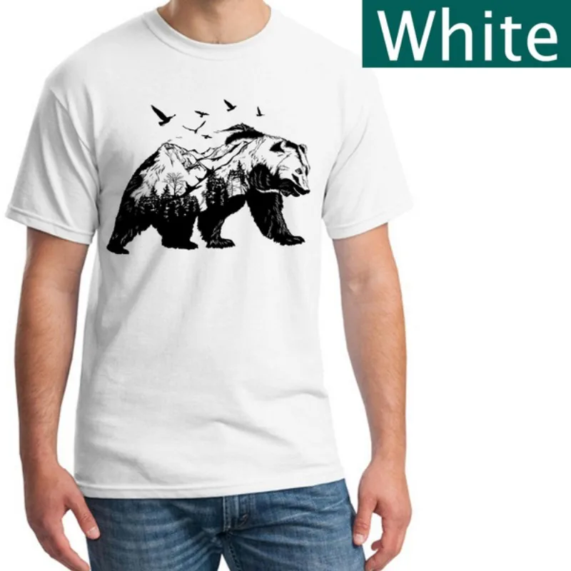 Camiseta con estampado de oso (oso y montaña de nieve) para hombre y ...