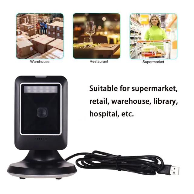 Barcode scanner 2D all-round desktop automatic sensing data matrix ...
