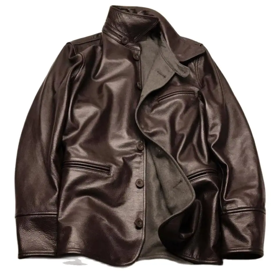 Men-s-Leather-Jacket-Cowhide-Classic-Brakeman-Coat-Autumn-Winter-Safari ...