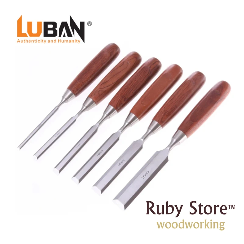 Chisel Set Of 6pcs Qiangsheng Luban Woodworking Chisels In A Wooden Box ...