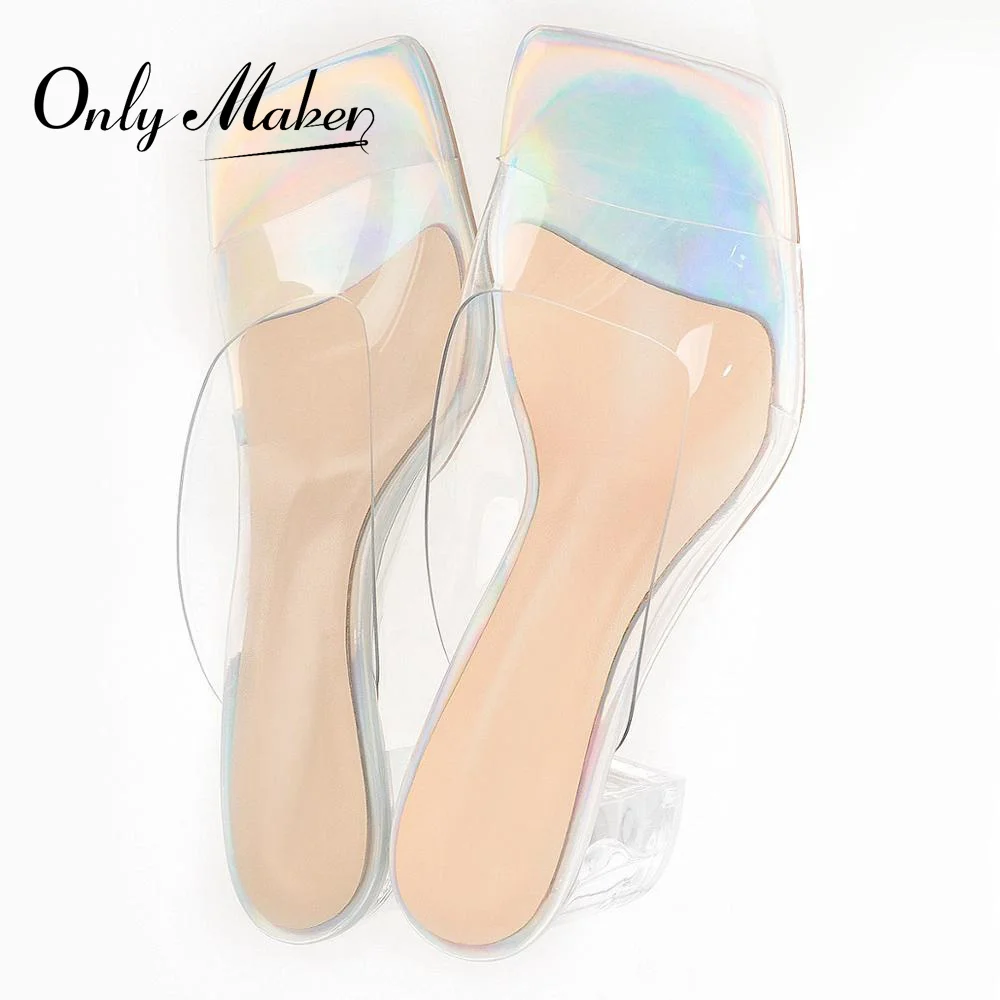 Onlymaker-Women-s-2020-New-Colorful-Square-Open-Toe-Clear-Crystal ...