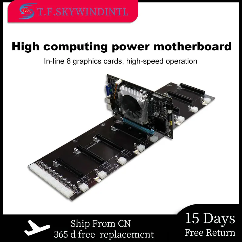 8-GPU-Mining-Motherboard-DDR3-CPU-65MM-Slot-Graphics-Video-Card-GPU-For ...