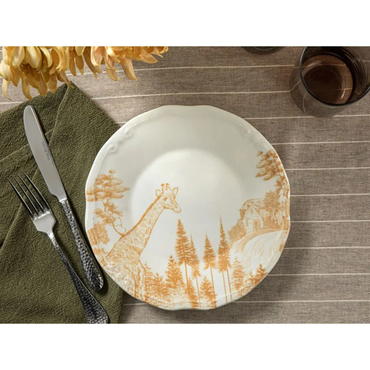 Giraffe-Patterned-24-Cm-Porcelain-Plates-Serving-Bowls-Design-Modern ...