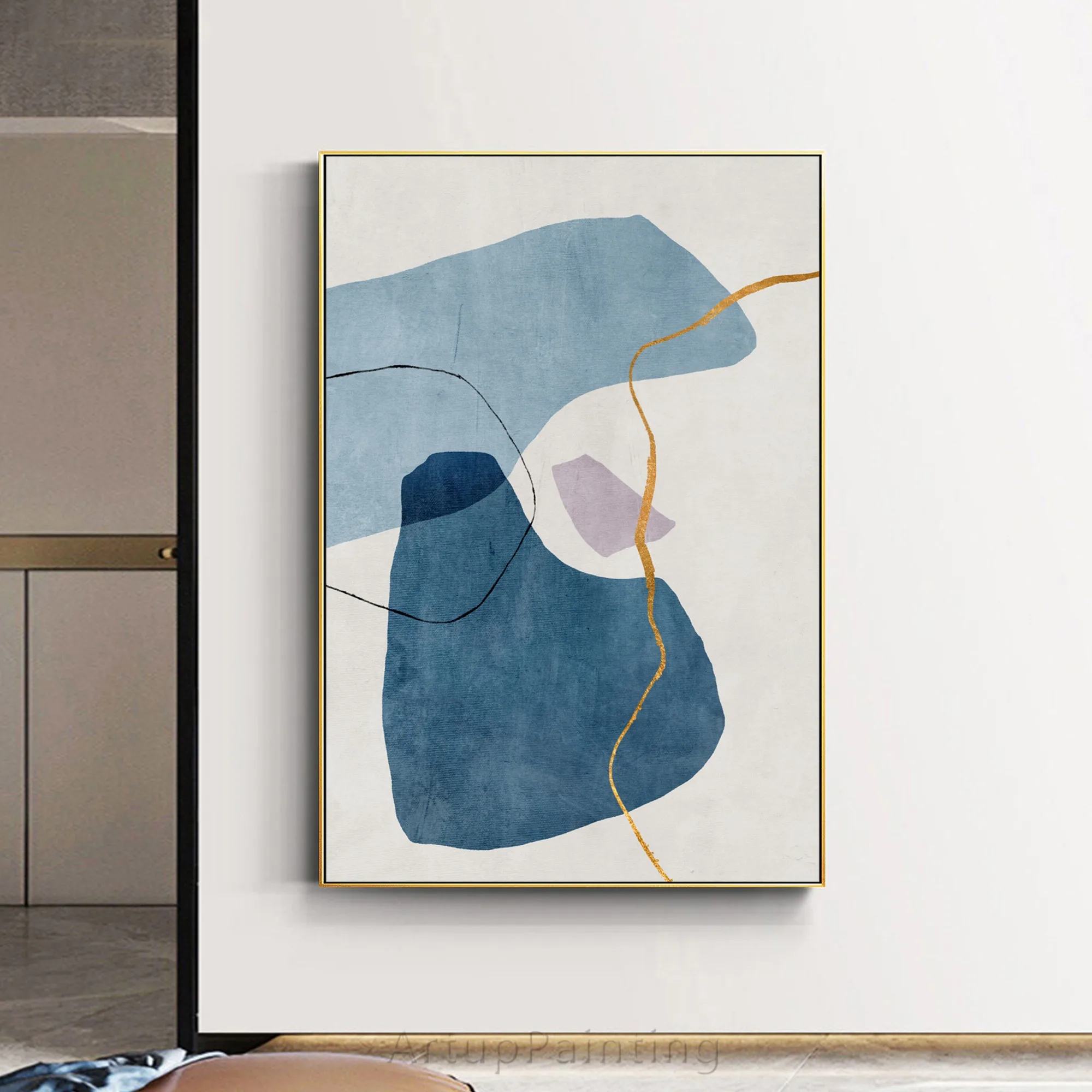 Dark Blue Abstract Painting