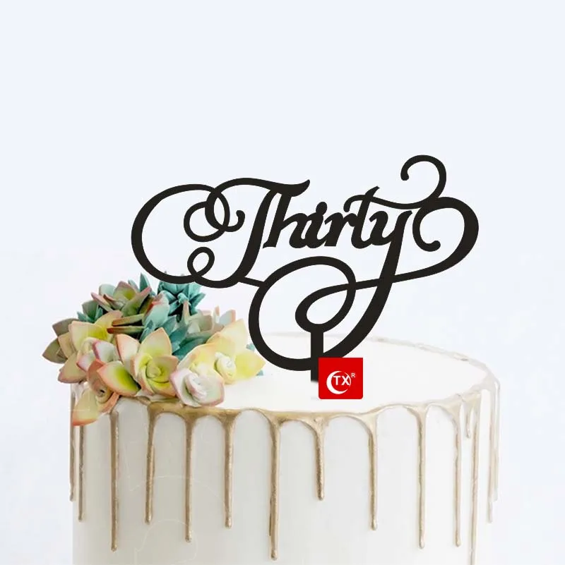 30 Birthday Celebrations Acrylic Gold Mirror Topper Birthday Cake ...