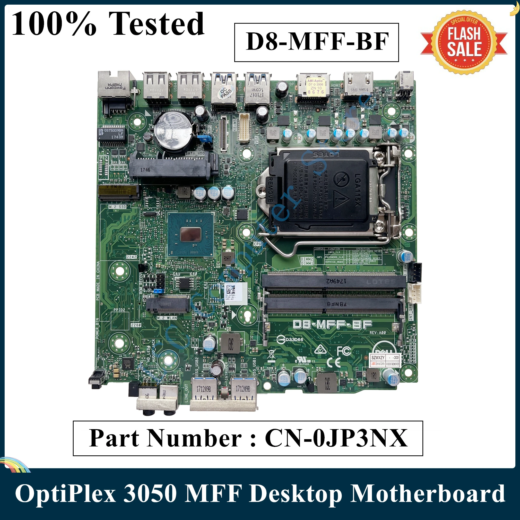 Lsc para dell optiplex 3050 m 3050 mff placa mãe de mesa CN 0JP3NX 0jp3nx jp3nx D8 MFF BF lga ...
