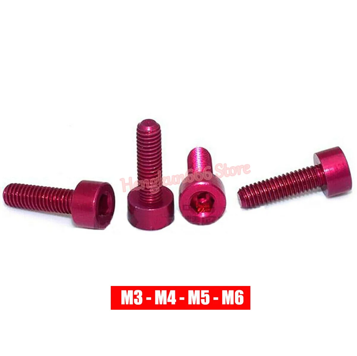 M3-M4-M5-M6-Aluminum-Alloy-Hex-Socket-Head-Cap-Screw-Rose-Red-Anodized ...