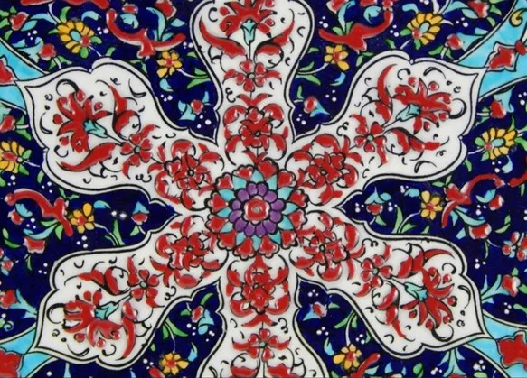 Турецкая настенная тарелка ручной работы-декоративная керамическая тарелка