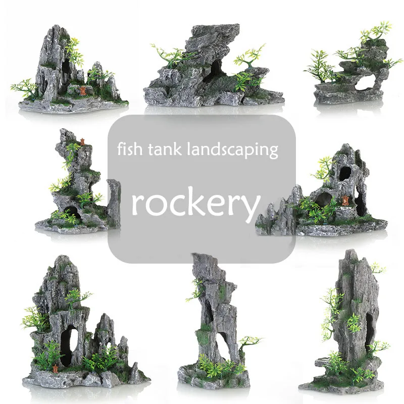 Fish Tank Simulation Rockery Landscaping Decorative Stone Set Package ...