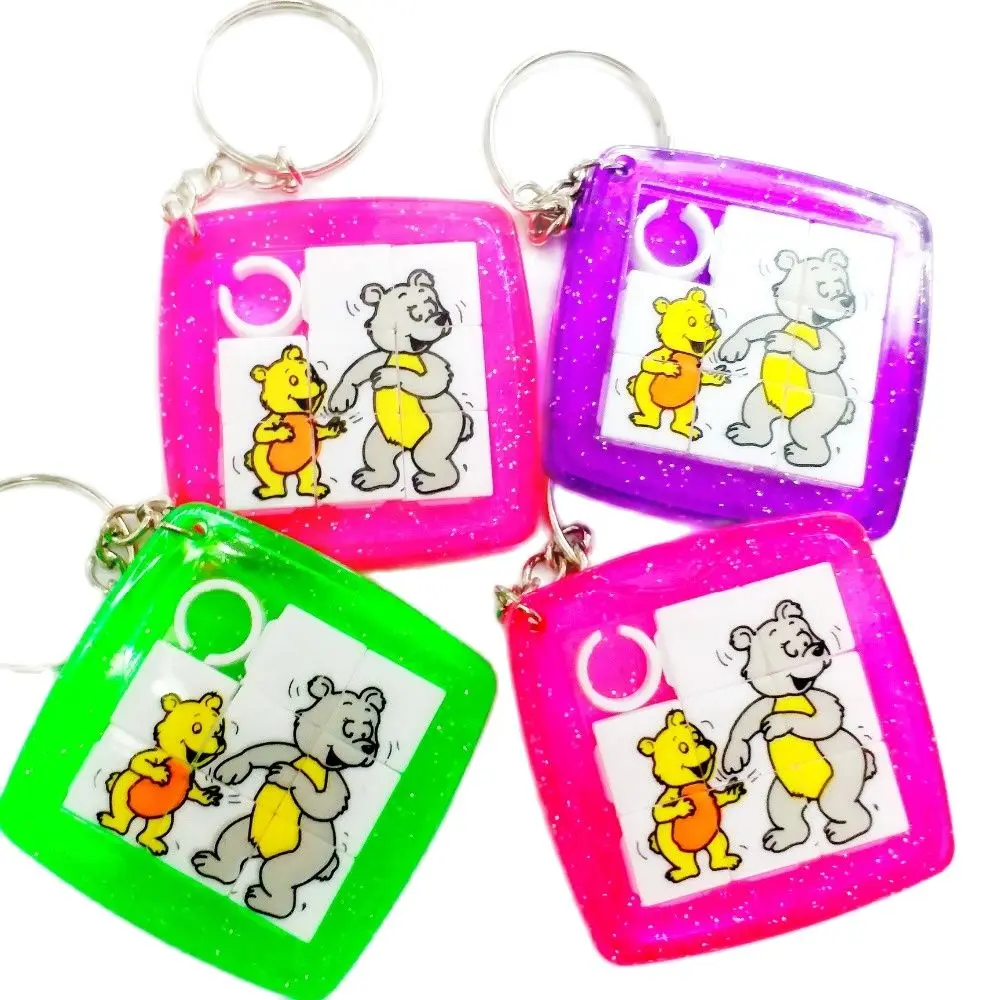 12X Bear Slider Puzzle Sliding With Keychain E321 Birthday Party Favor ...