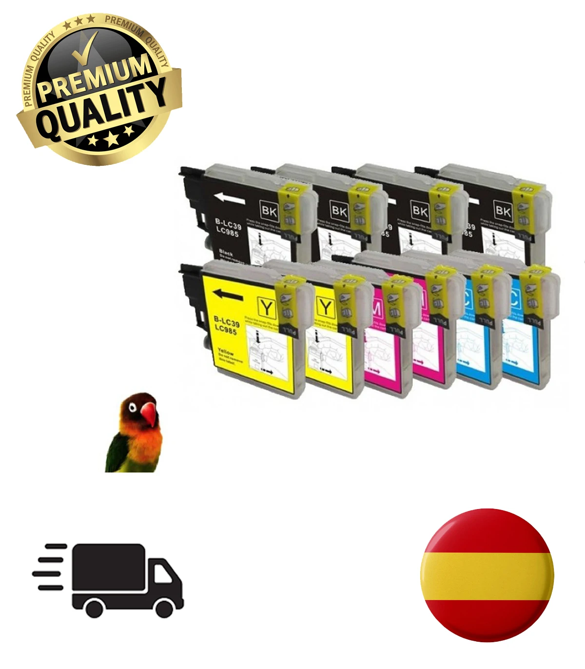 Pack 10 tintas BROTHER compatibles LC985 DCP J125 DCP J140W DCP J315W ...