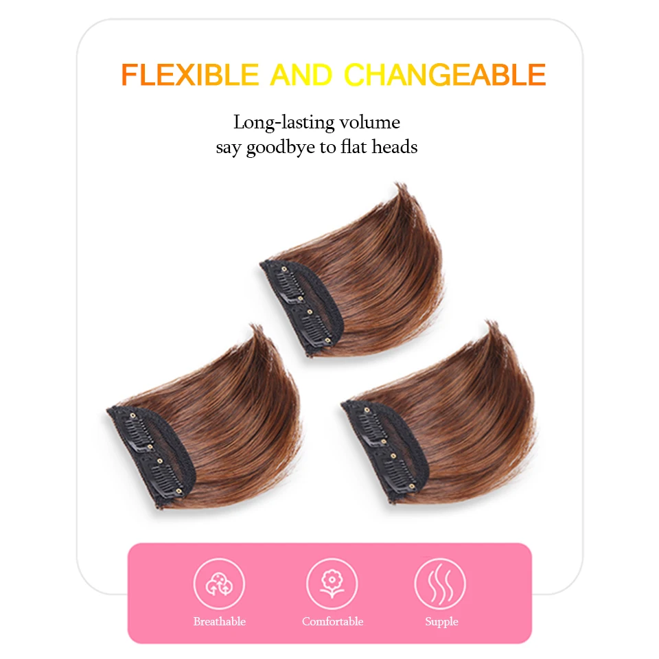 Synthetic singular clip on hair styling pad